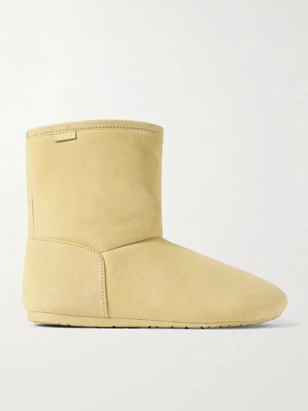 Loewe Lago Shearling-lined Suede Ankle Boots