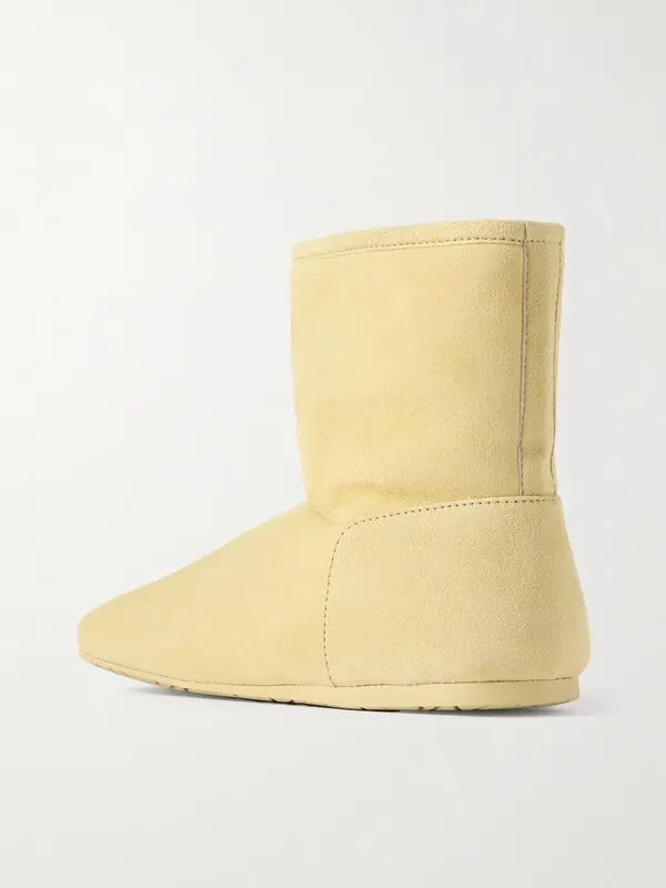 Loewe Lago Shearling-lined Suede Ankle Boots