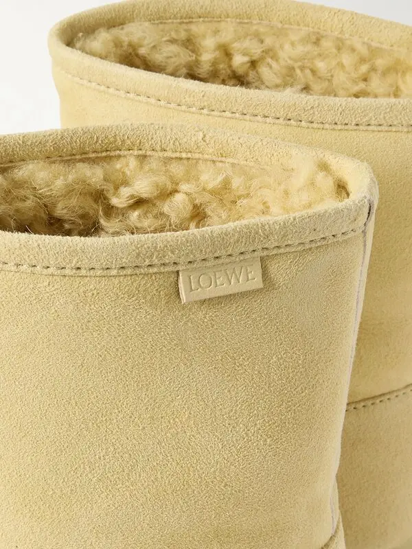 Loewe Lago Shearling-lined Suede Ankle Boots
