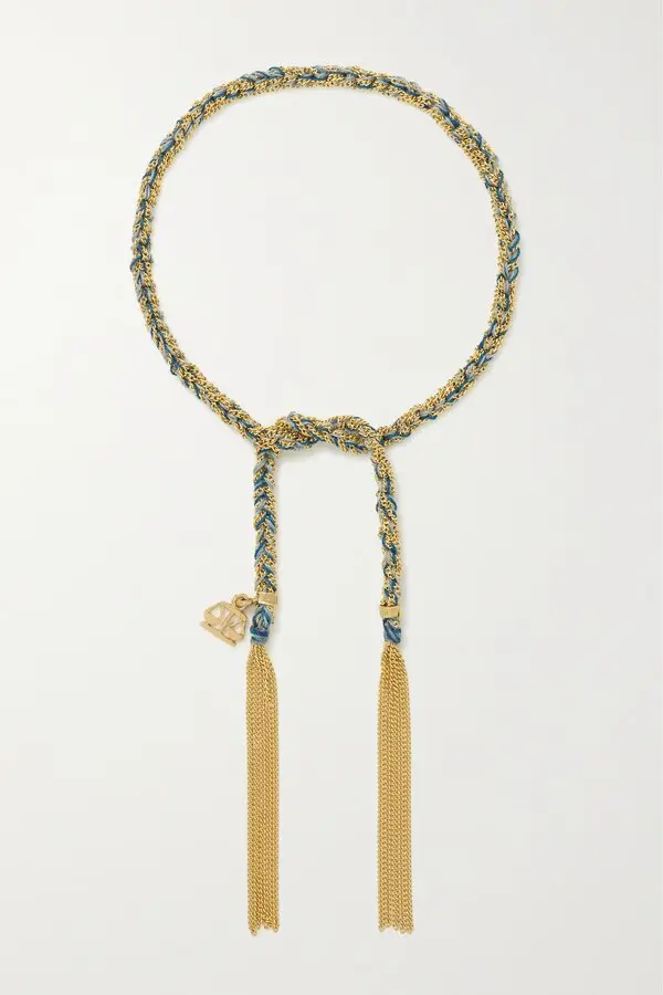 Carolina Bucci Lucky Balance + Scales 18-karat And Silk Bracelet - Gold