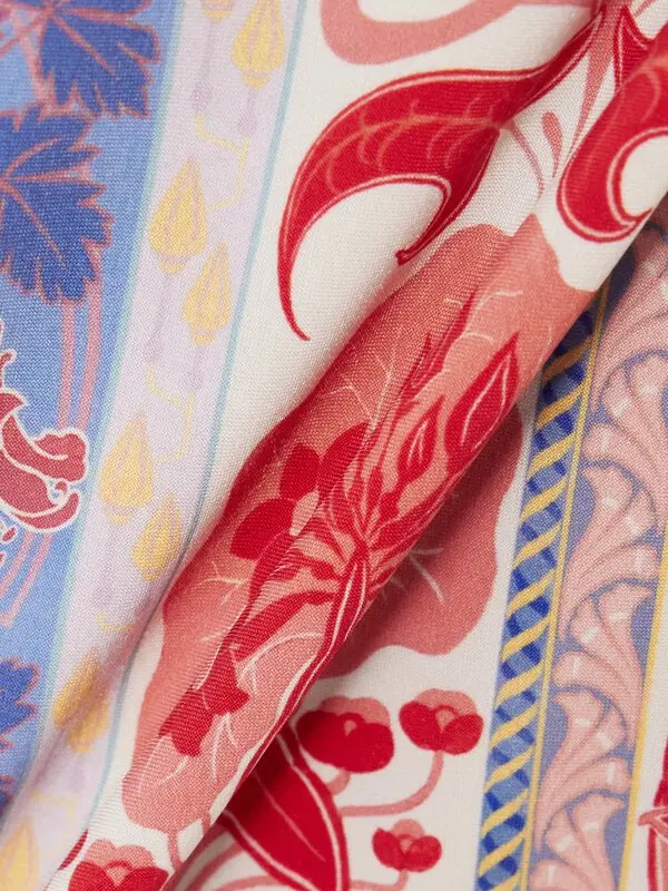 Etro Tie-detailed Printed One Piece Swimsuit