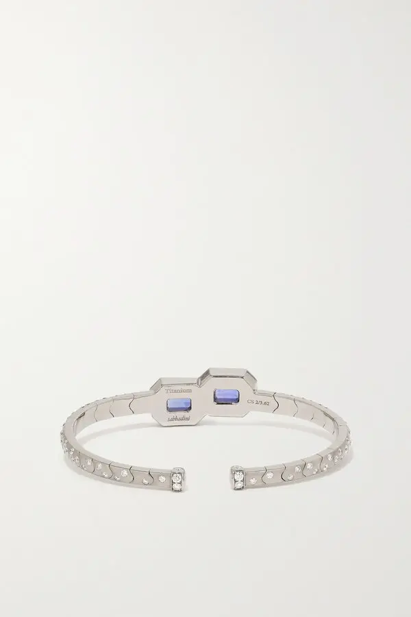 SABBADINI Titanium, Sapphire, And Diamond Bangle