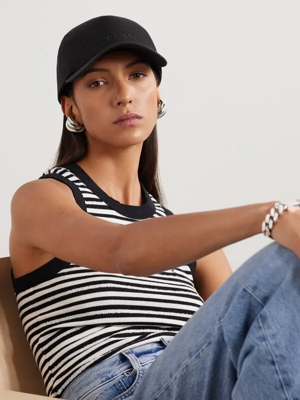 Saint Laurent Embroidered Cotton And Linen-blend Gabardine Baseball Cap - Black