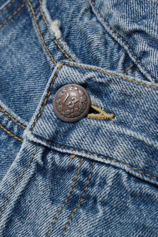 R13 Crossover Asymmetric Denim Shorts