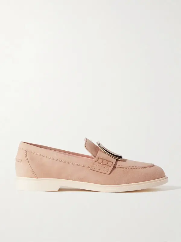ROGER VIVIER Embellished Suede Loafers