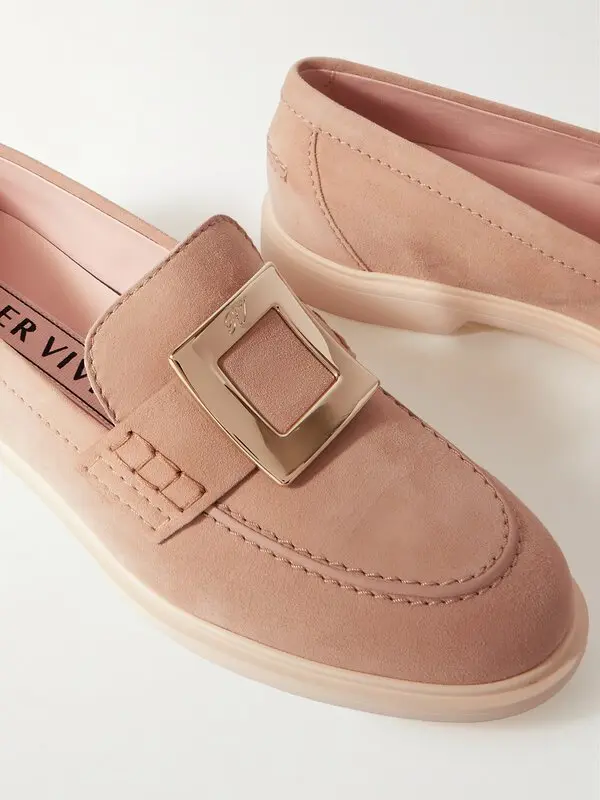 ROGER VIVIER Embellished Suede Loafers