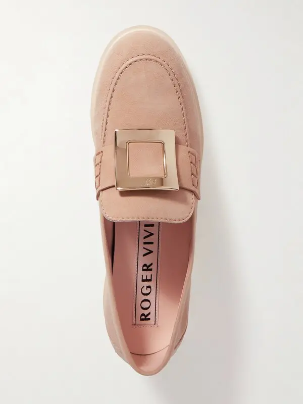 ROGER VIVIER Embellished Suede Loafers