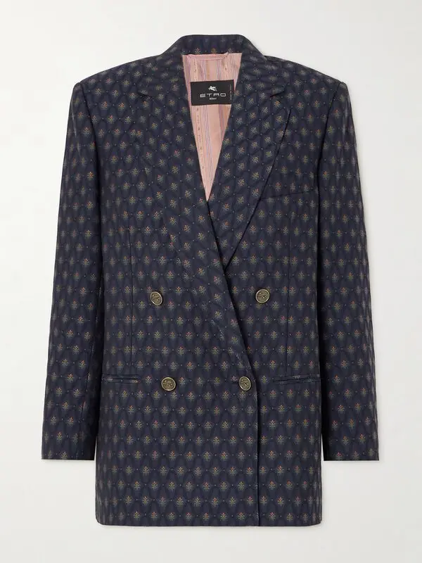 Etro Double-breasted Jacquard Blazer