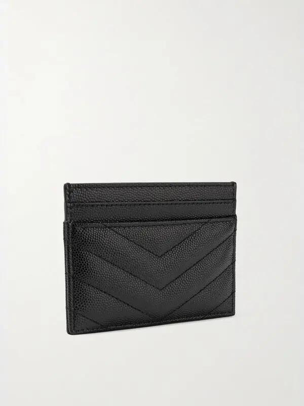 Saint Laurent Monogramme Quilted Textured-leather Cardholder