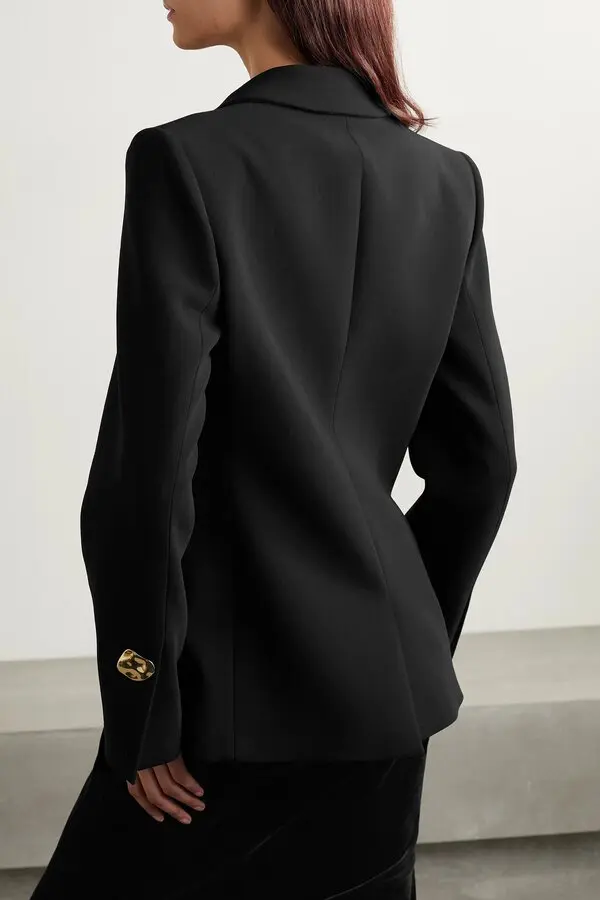 Another Tomorrow Net Sustain Wool-blend Crepe Blazer