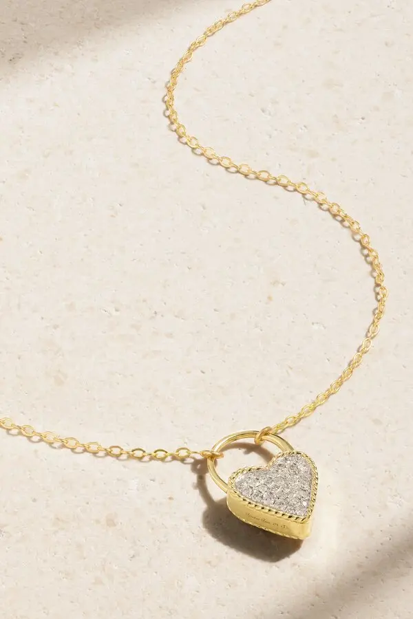Yvonne Léon 18-karat Diamond Heart Necklace - Gold