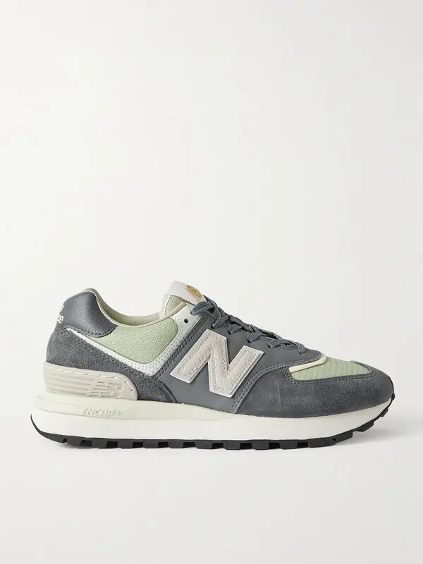 NEW BALANCE 574 Leather, Suede And Mesh Sneakers - Gray