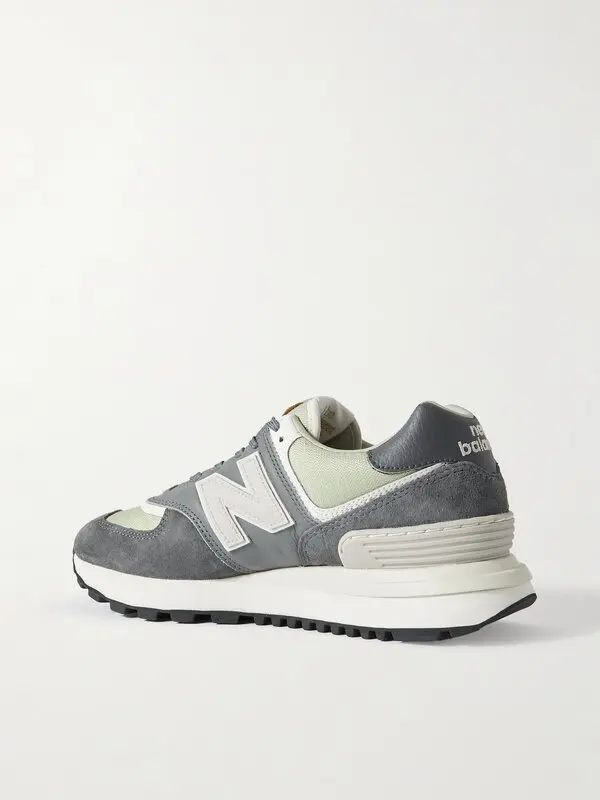 NEW BALANCE 574 Leather, Suede And Mesh Sneakers - Gray