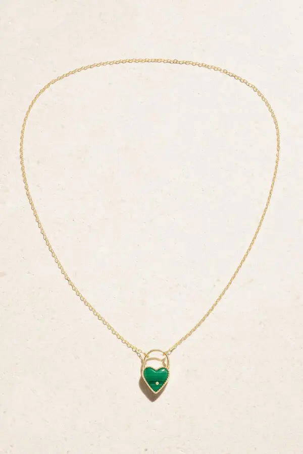 Yvonne Léon 18-karat Yellow Malachite And Diamond Necklace