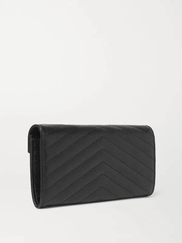 Saint Laurent Monogramme Quilted Textured-leather Wallet