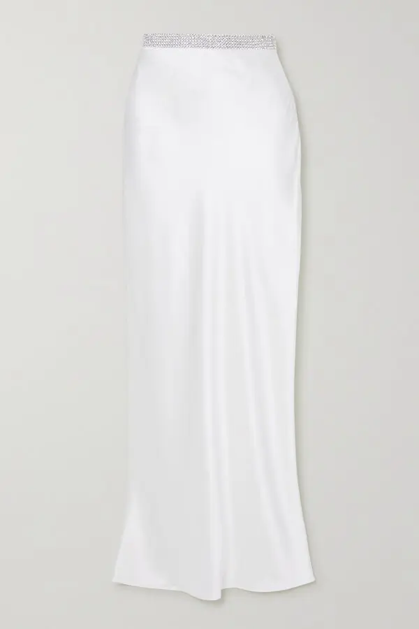Michael Lo Sordo Crystal-embellished Maxi Skirt - White