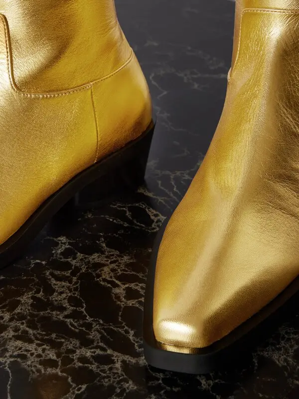 Proenza Schouler Bronco Metallic Leather Ankle Boots