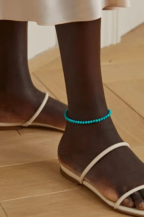Mateo 14-karat Turquoise Beaded Anklet