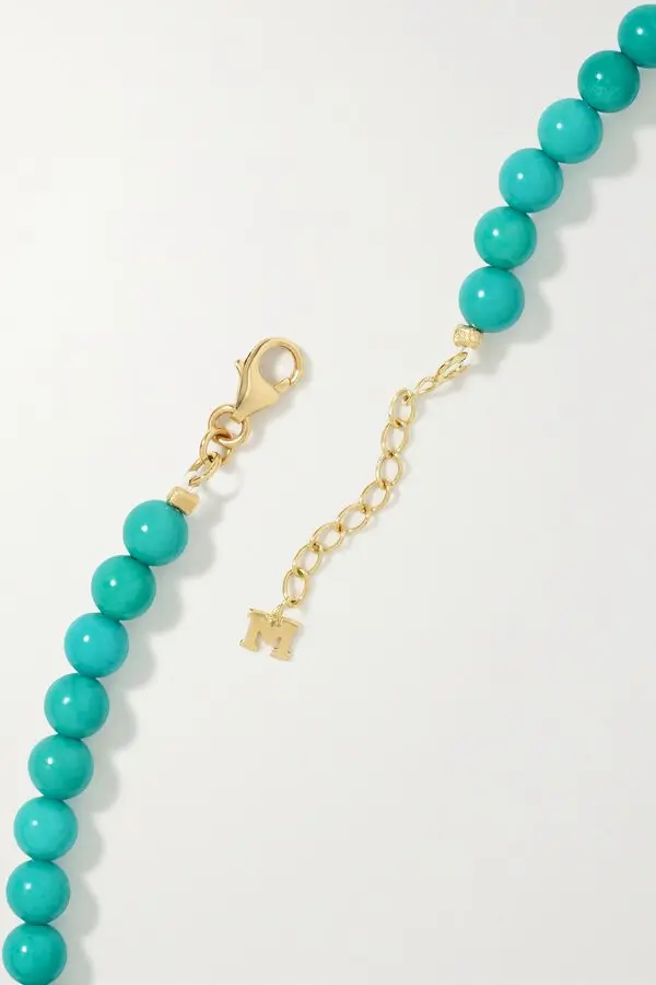 Mateo 14-karat Turquoise Beaded Anklet