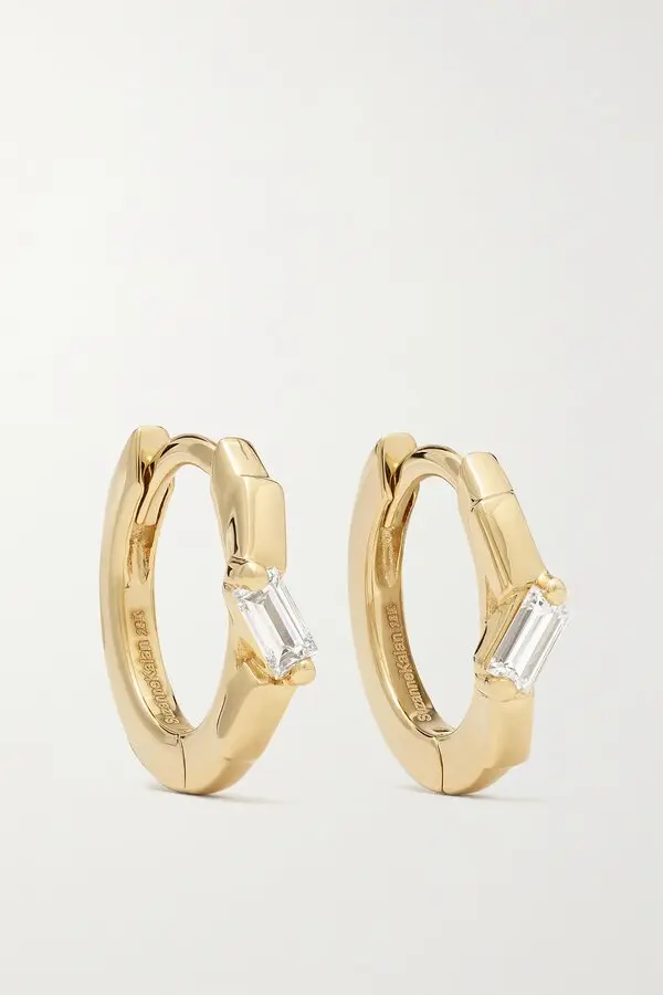 SUZANNE KALAN 18-karat Diamond Hoop Earrings - Gold