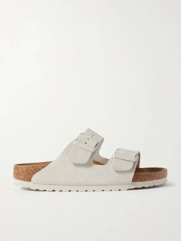 BIRKENSTOCK Arizona Suede Sandals - White