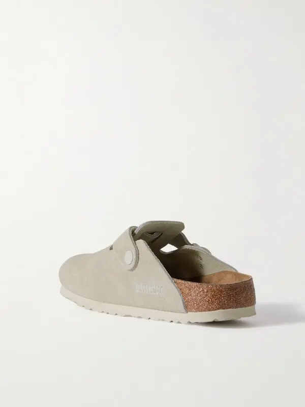 BIRKENSTOCK Boston Suede Clogs - White