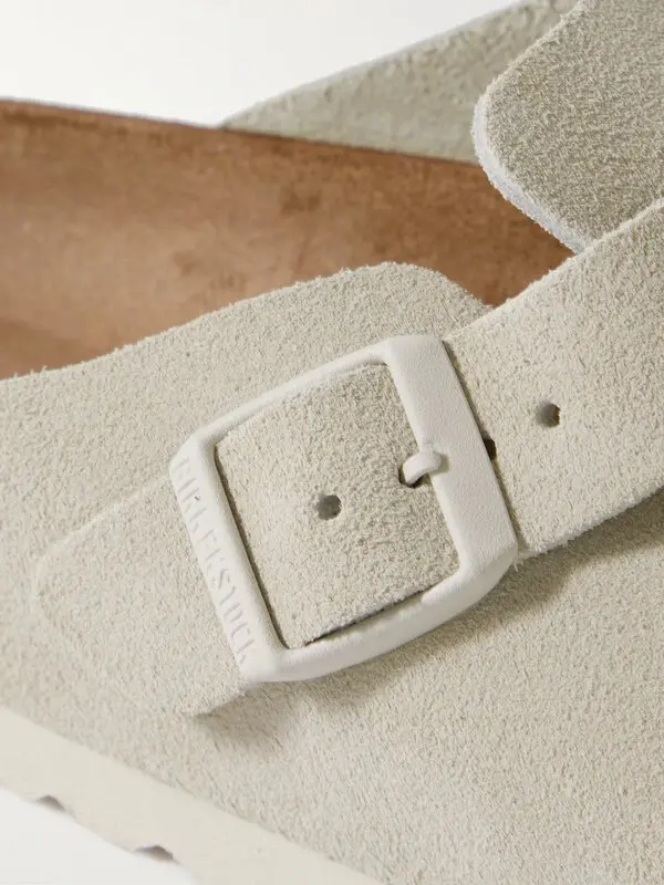 BIRKENSTOCK Boston Suede Clogs - White