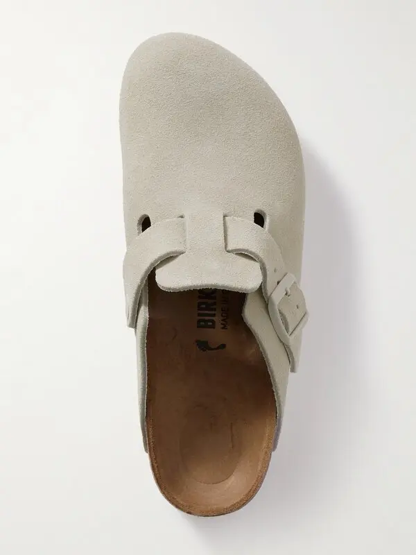 BIRKENSTOCK Boston Suede Clogs - White