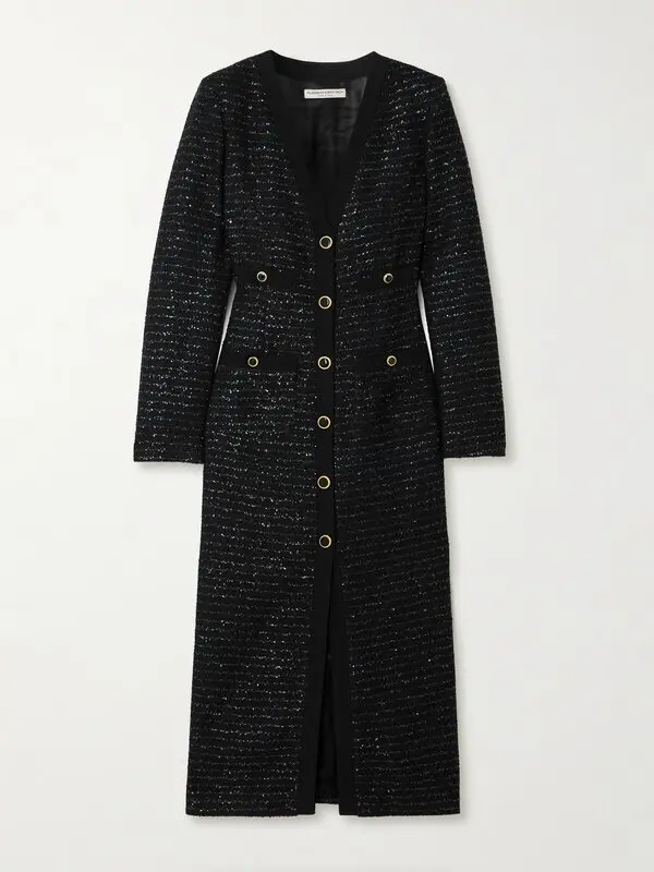 Alessandra Rich Sequined Tweed Midi Dress
