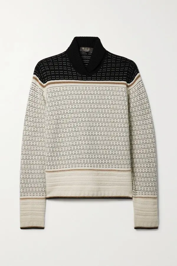 Loro Piana Serbelloni Cashmere-jacquard Turtleneck Sweater