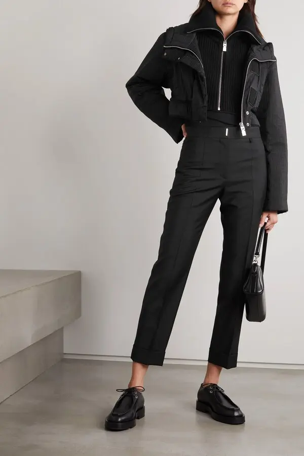 Givenchy Cropped Padded Shell-jacquard Hooded Jacket