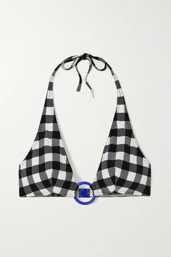 ERES Memphis Ellipse Gingham Bikini Top - Black