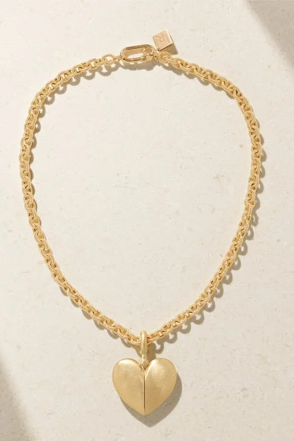 Lauren Rubinski 14-karat And Enamel Heart Necklace - Gold