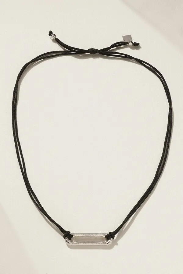 Lauren Rubinski 14-karat White Cord And Diamond Necklace - Gold