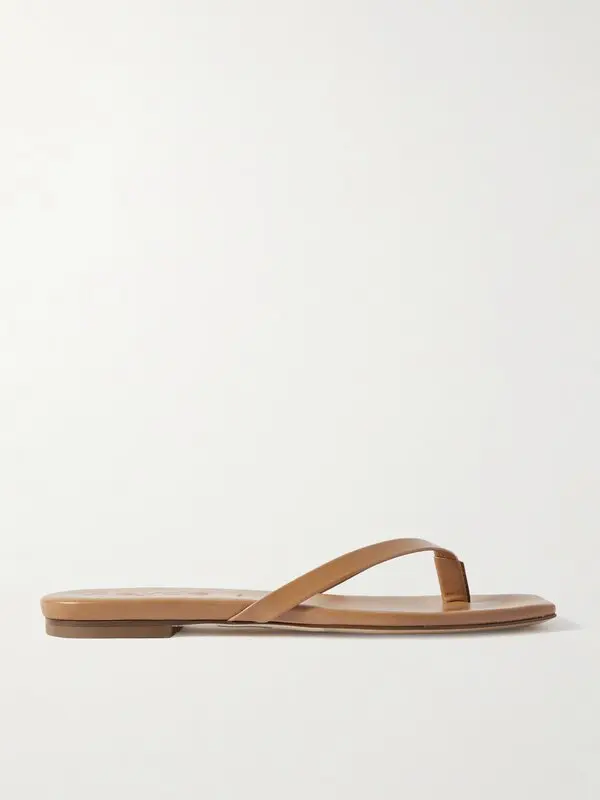 AeydĒ Renee Leather Flip Flops - Brown