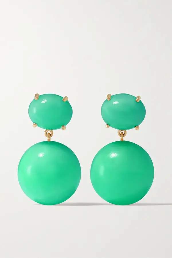 Irene Neuwirth Gumball Chrysoprase Earrings - Green
