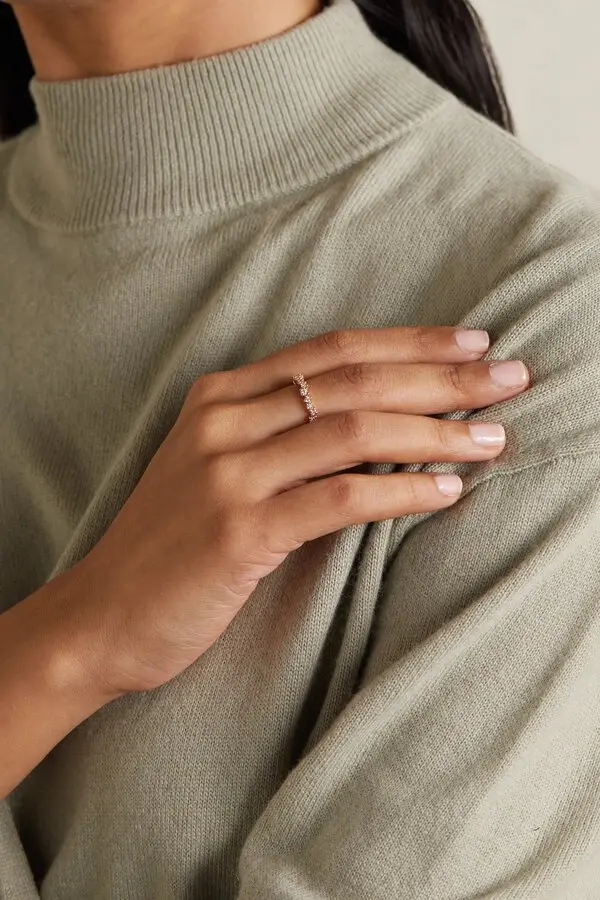 SUZANNE KALAN Eternity 18-karat Rose Diamond Ring