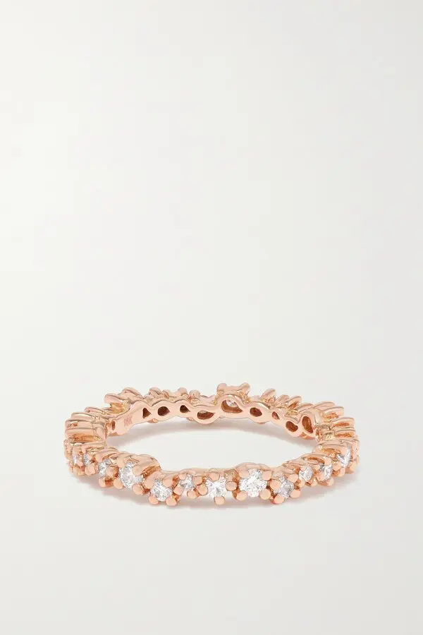 SUZANNE KALAN Eternity 18-karat Rose Diamond Ring