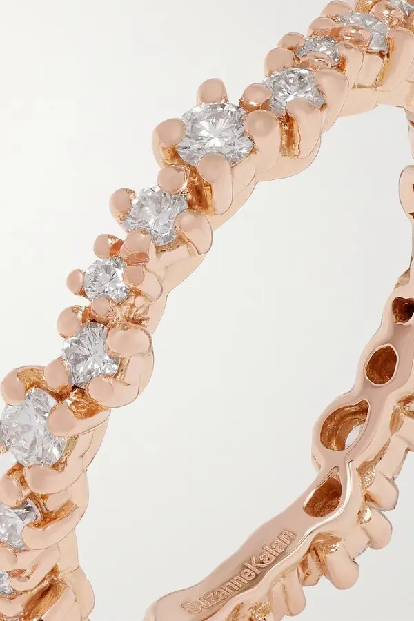 SUZANNE KALAN Eternity 18-karat Rose Diamond Ring
