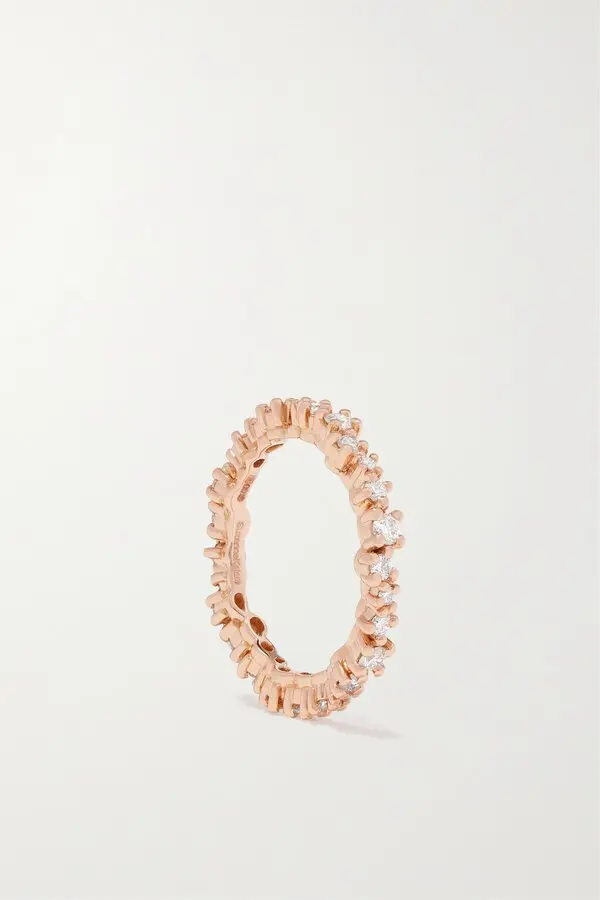 SUZANNE KALAN Eternity 18-karat Rose Diamond Ring