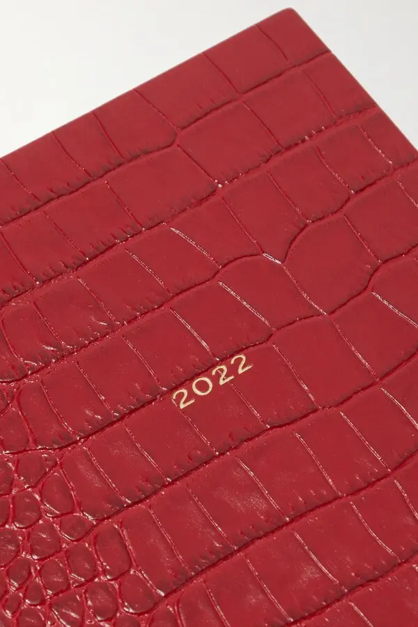 Smythson Soho 2022 Mara Croc-effect Leather Weekly Diary