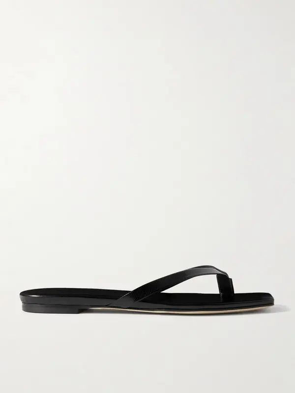 AeydĒ Renee Leather Flip Flops - Black