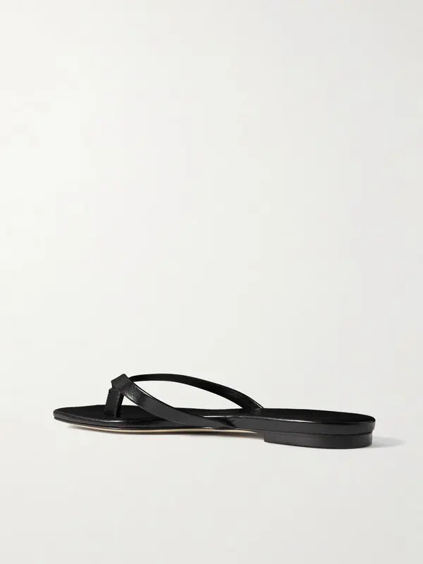 AeydĒ Renee Leather Flip Flops - Black
