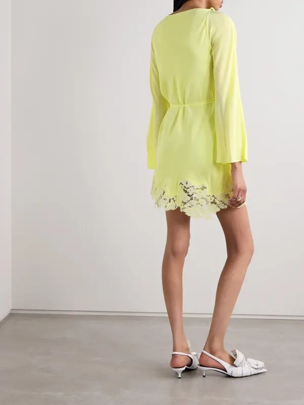 Acne Studios Wrap-effect Lace-trimmed Mini Dress