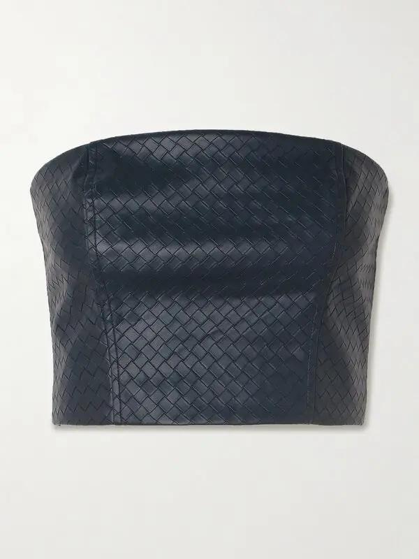 ROTATE BY BIRGER CHRISTENSEN Emili Strapless Cropped Top - Blue