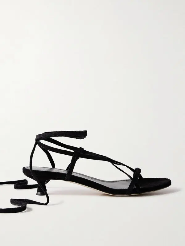 AeydĒ Paige Suede Sandals - Black