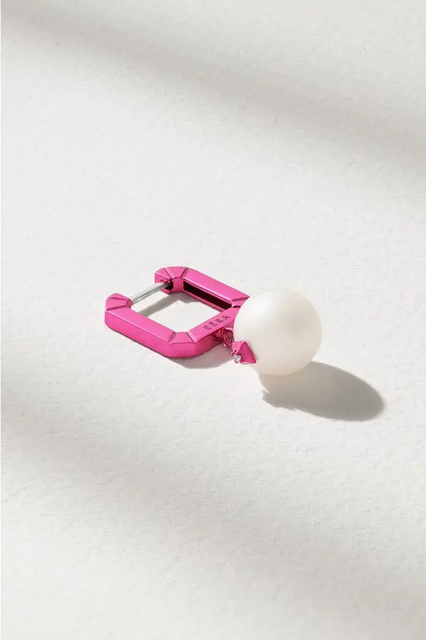 EERA White Gold, Pearl, And Diamond Earring - Pink