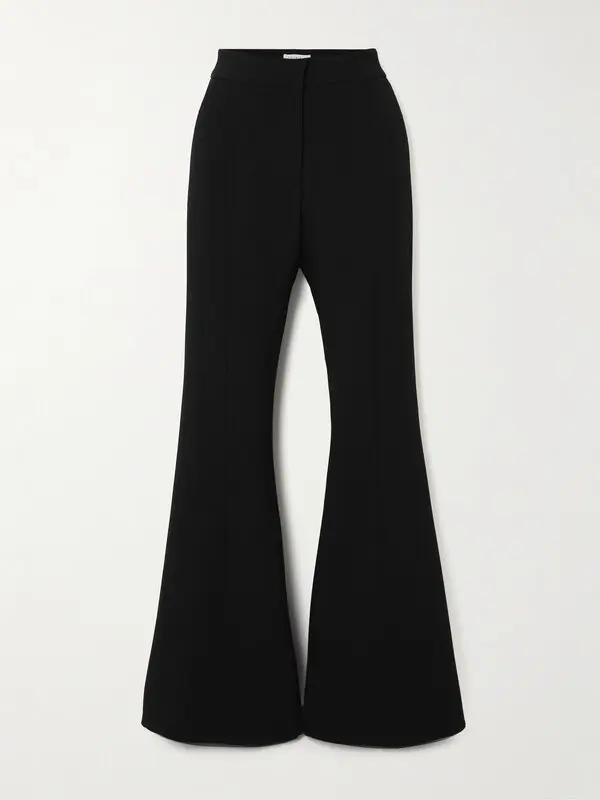 Gabriela Hearst Desmond Wool-crepe Flared Trousers