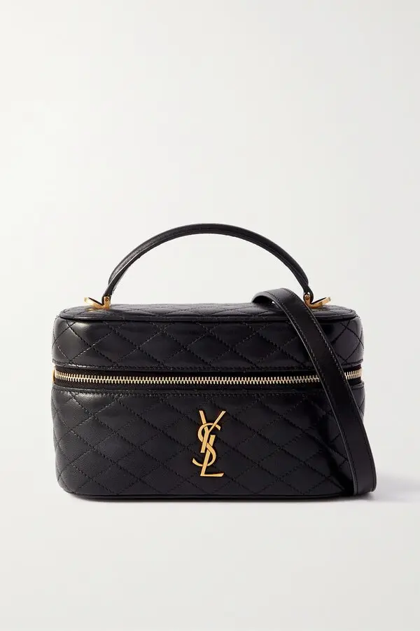Saint Laurent Gaby Vanity Mini Quilted Leather Shoulder Bag - Black