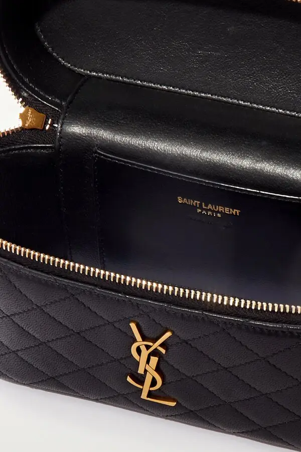 Saint Laurent Gaby Vanity Mini Quilted Leather Shoulder Bag - Black